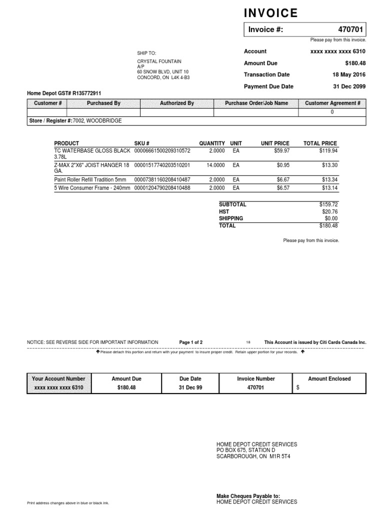 Invoice #: 470701: Please Pay From This Invoice | PDF