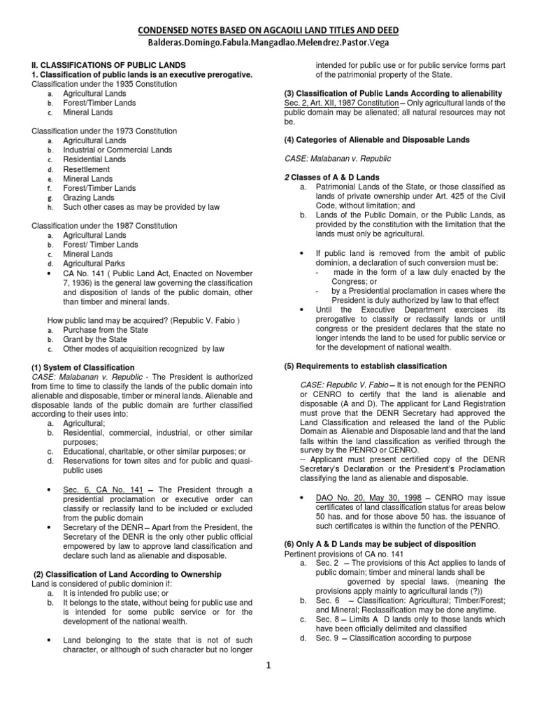 Condensed Notes 2nd Exam | PDF | Surveying | Title (Property)