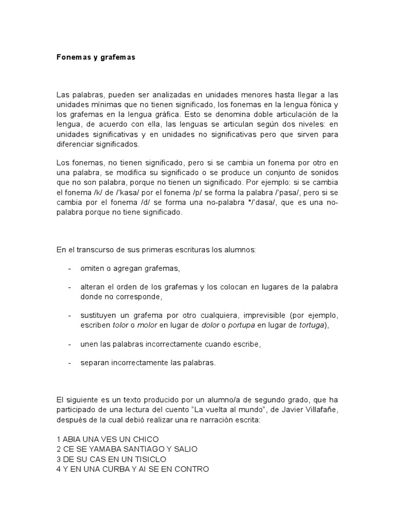 Fonemas y Grafemas | PDF