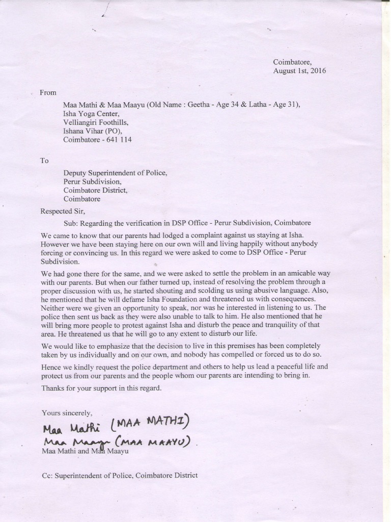 Letter From Isha Foundation | PDF | Wellness