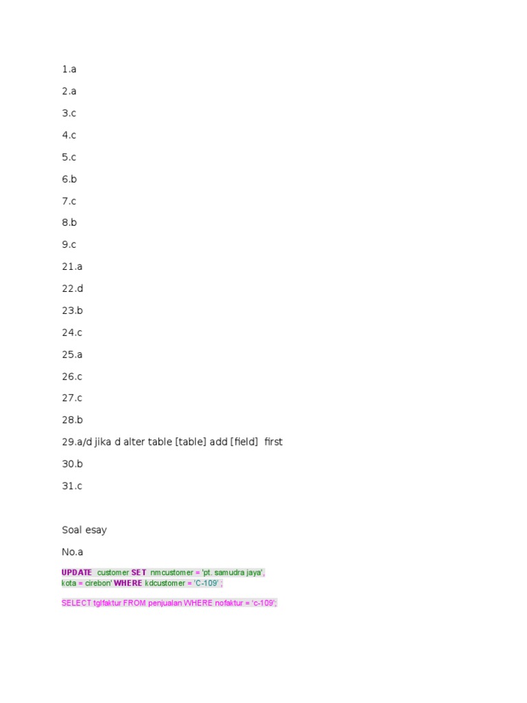 1.a 2.a 3.c 4.c 5.c 6.b 7.c 8.b 9.c 21.a 22.d 23.b 24.c 25.a 26.c 27.c ...
