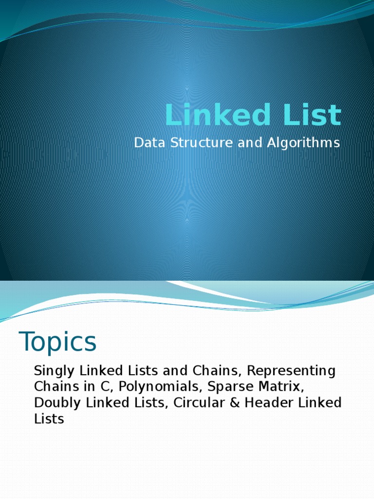 Linked List: Data Structure and Algorithms | PDF | Data Management ...