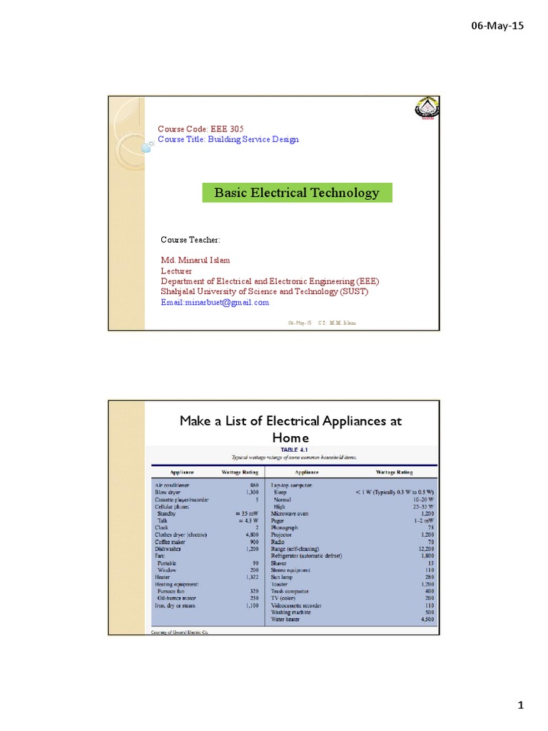 Basic Electrical Technology | PDF | Fuse (Electrical) | Electric Power ...