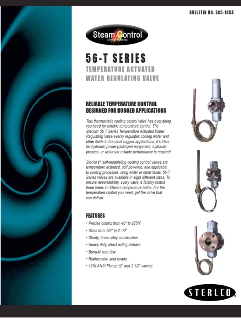 56-T Series: Temperature Actuated Water Regulating Valve | PDF | Valve ...