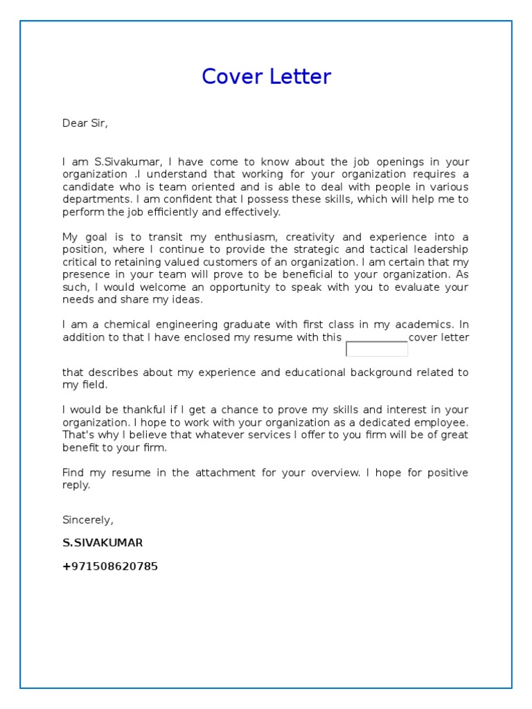 Cover Letter | PDF | Behavior Modification | Cognition