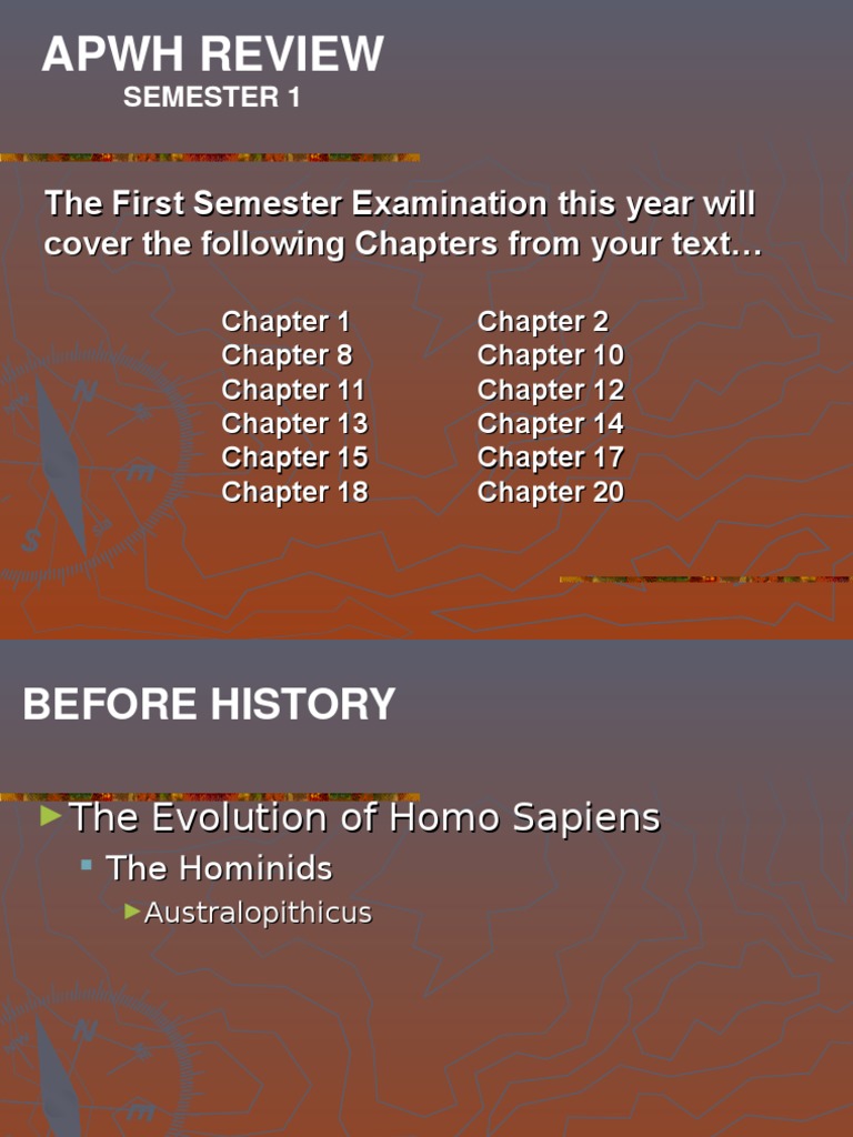 Apwh Semester Review | PDF | Paleolithic | Homo