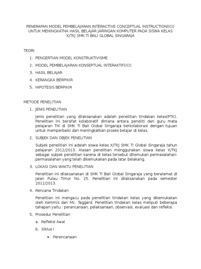 Penerapan Model Pembelajaran Interactive Conceptual Instruction | PDF