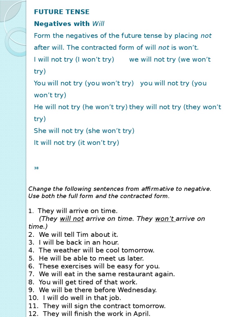 Future Tense - Infinitives | Download Free PDF | Adverb | Onomastics