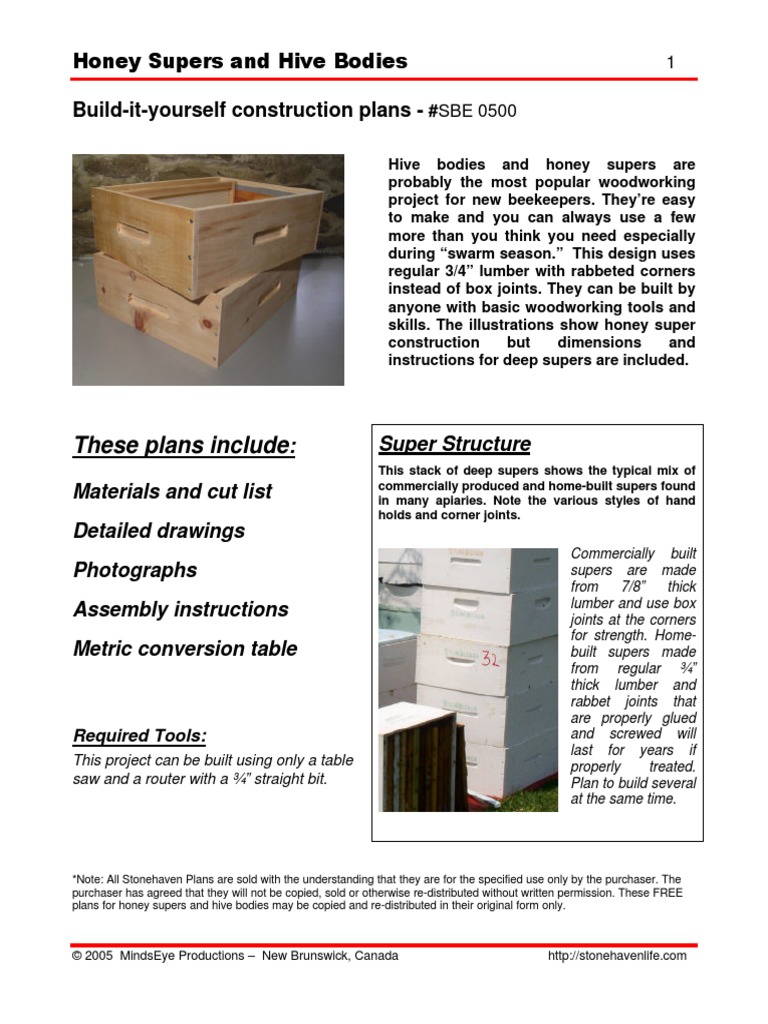 Honey Super Plans Free | Beekeeping | Lumber