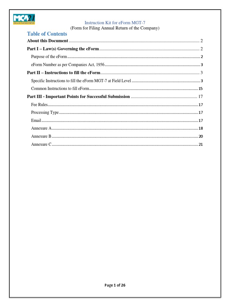 Form MGT-7 Help | PDF | Board Of Directors | Stocks