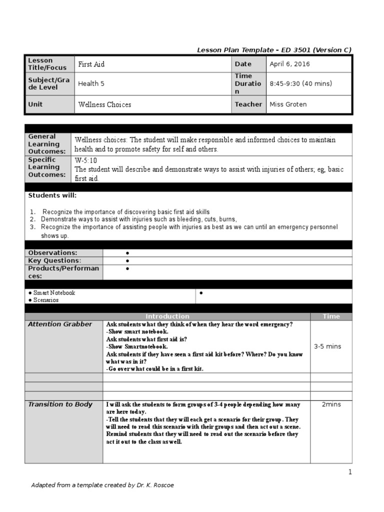Healthgrade 5 | PDF | Lesson Plan | First Aid