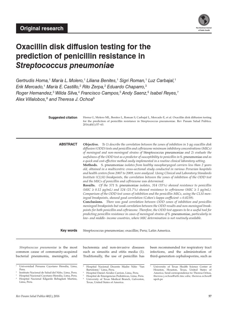 Oxacillin Disk Diffusion Testing For The Prediction of Penicillin ...
