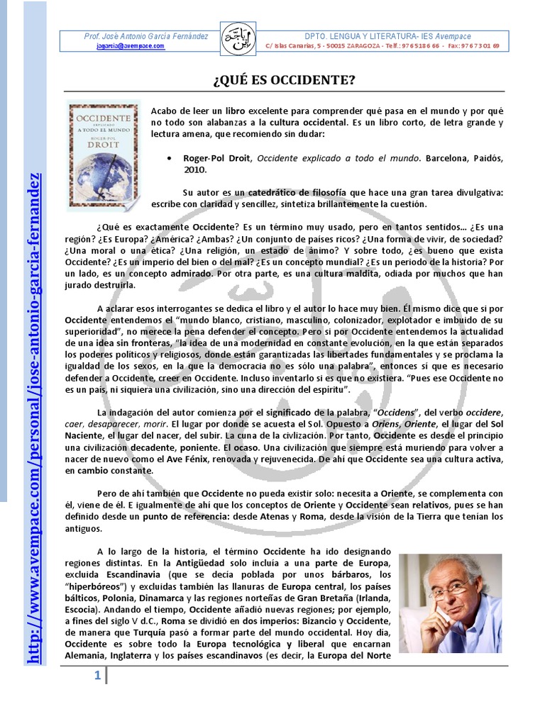 Qué Es Occidente | PDF | Mundo occidental | Viajes por Europa