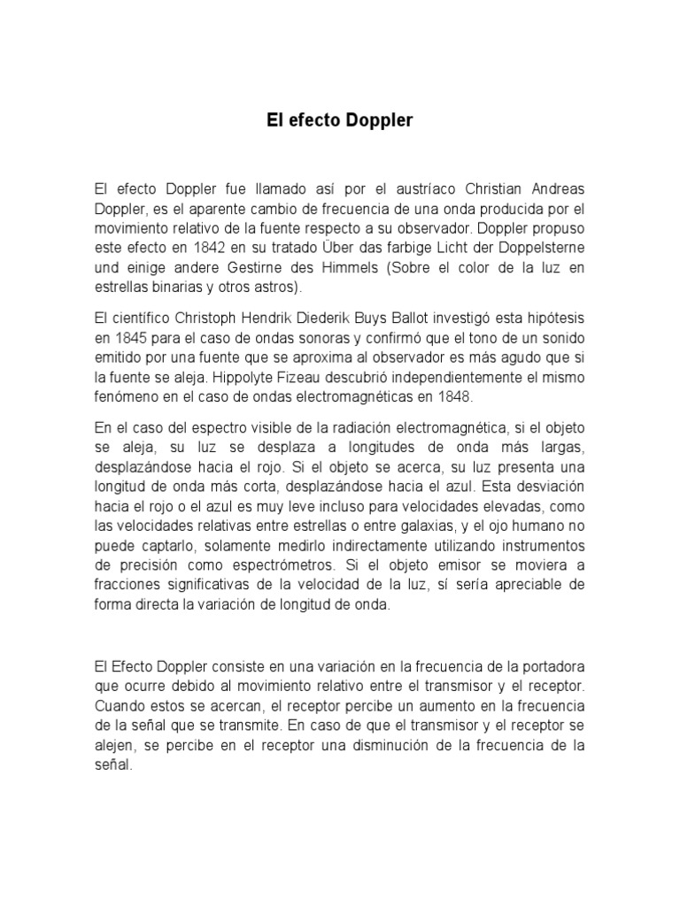 El Efecto Doppler | PDF