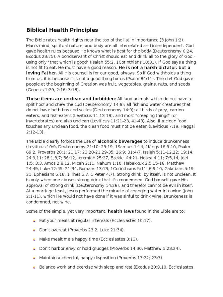 Biblical Health Principles.2 | PDF | Religious Texts | Religious ...