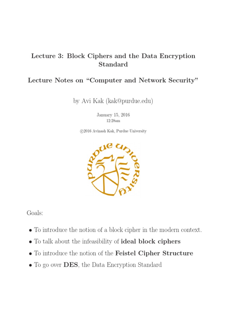 Lecture 3 | PDF | Cipher | Cryptography