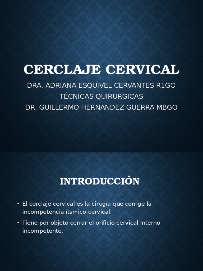 Cerclaje Cervical | PDF | Parto | Vagina
