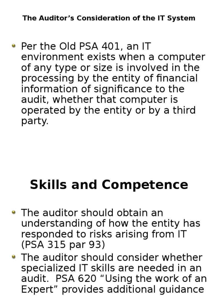 Auditing the IT System: Understanding IT General Controls, Application ...