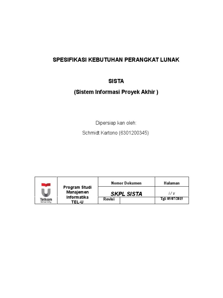 Contoh SKPL Sistem Informasi Tugas Akhir SISTA | PDF | Komputer