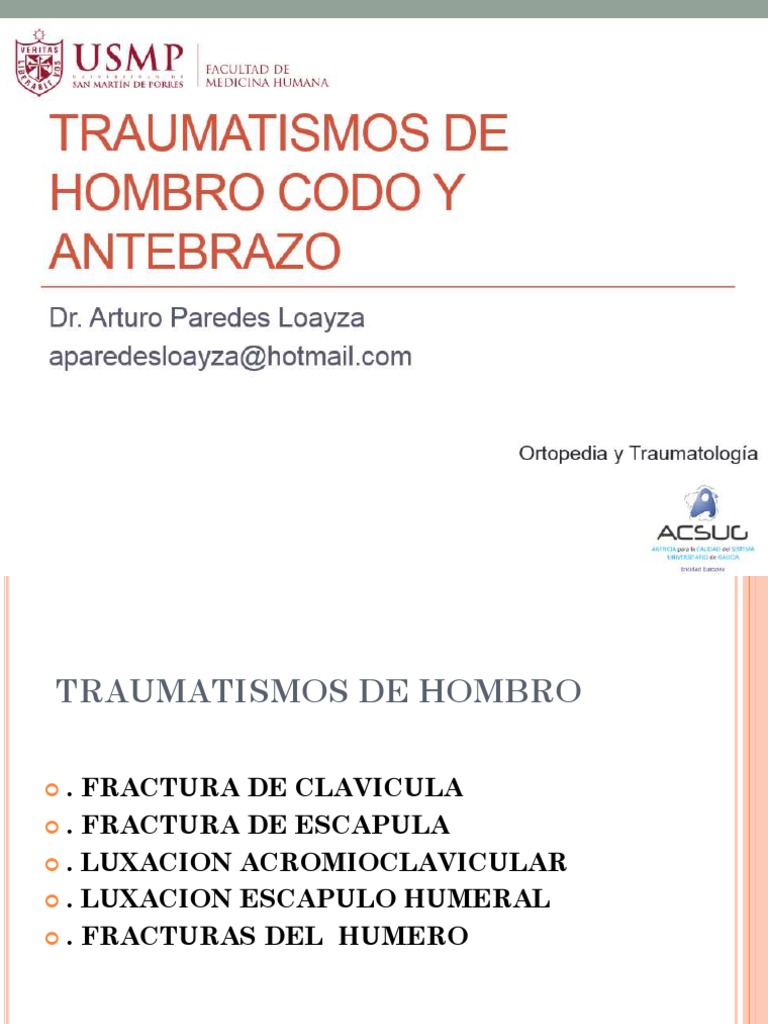 Traumatismos De Hombro Codo Y Antebrazo 2 Pdf Codo Hombro