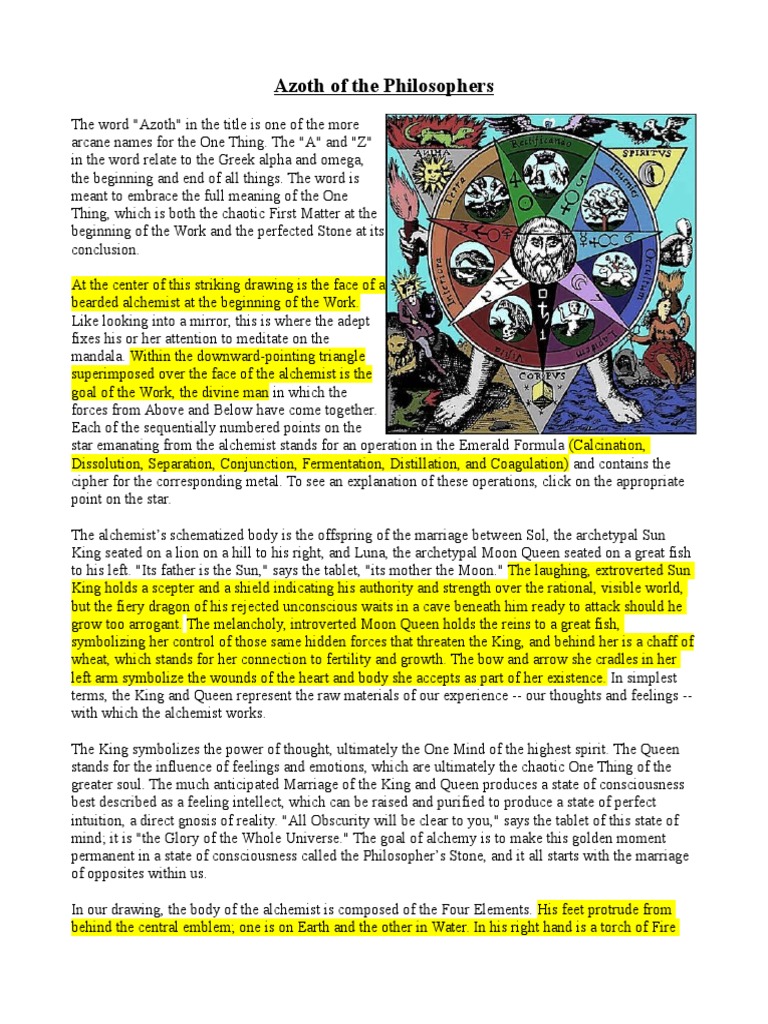 Azoth of The Philosophers | PDF | Alchemy | Mind