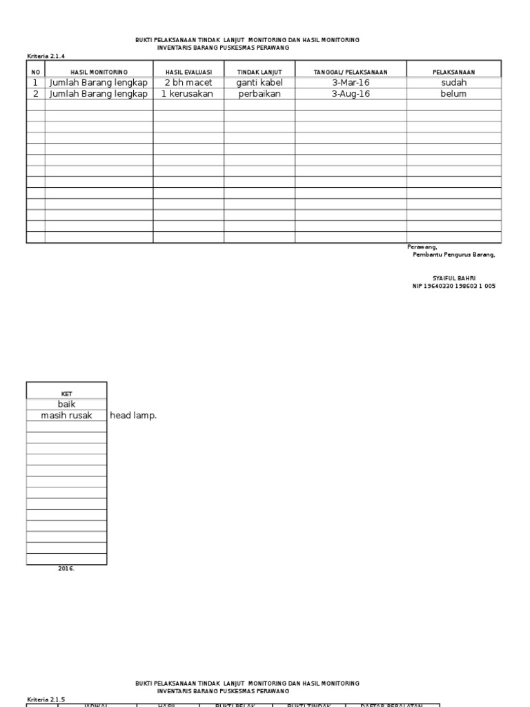 2.1.4 Dan 2.1.5 Monitoring Barang | PDF | Pengelolaan Keuangan & Uang ...