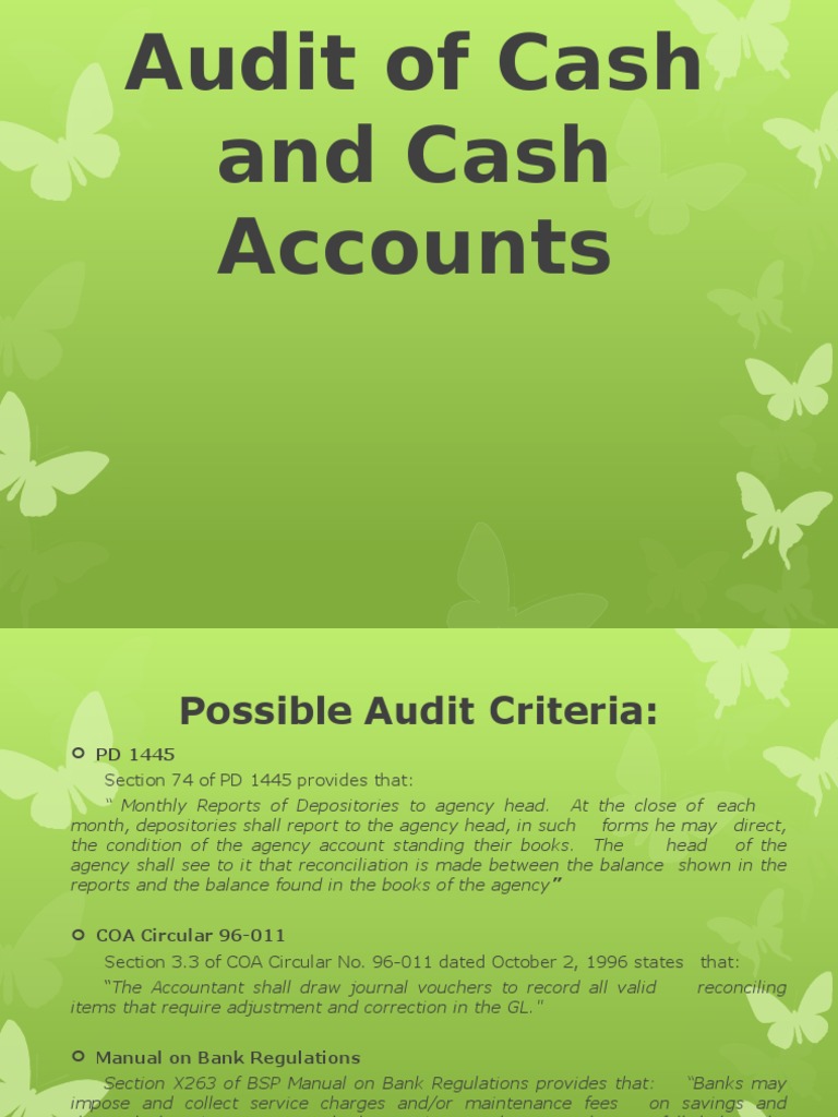 Cash Account Audit Procedures and Findings | PDF | Cheque | Banks