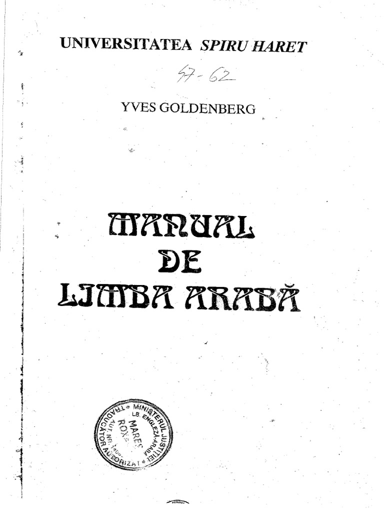 Manual de Limba Araba Yves Goldenberg | PDF