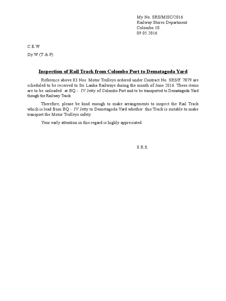 Rail Track Inspection Notice | PDF | Technology & Engineering