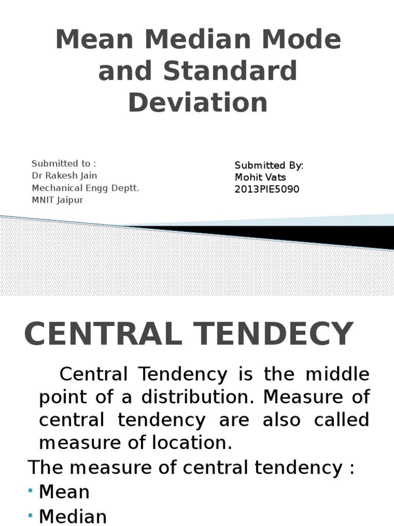 Mean Mode Median | PDF | Standard Deviation | Variance