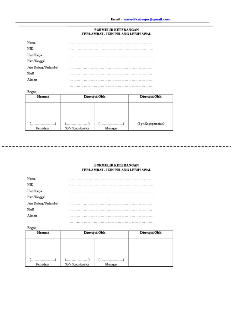 Form Telat Absen | PDF