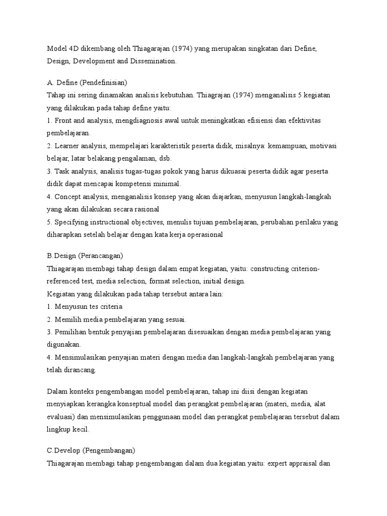 Model 4d Dikembang Oleh Thiagarajan Pdf