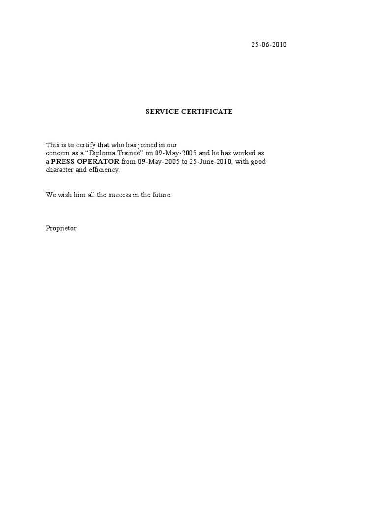 Service Letter | PDF