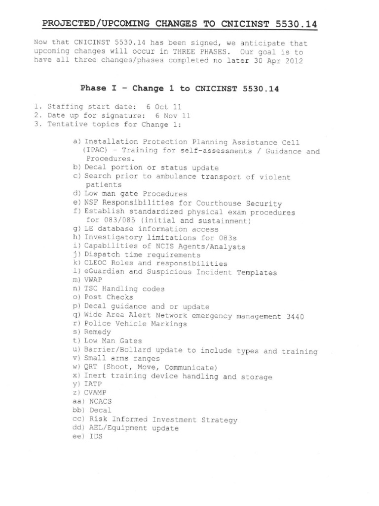 Cnicinst 5530.14a, Commander Navy Installation Command Ashore ...