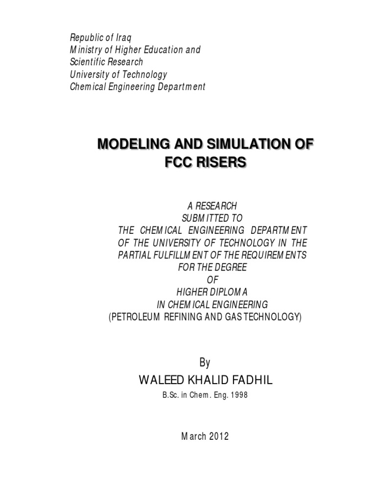 Modelling and Simulation | PDF | Chemical Reactor | Chemical Kinetics