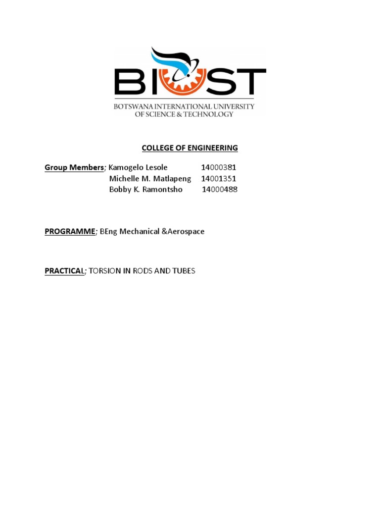 Torsion in Rods and Tubes | PDF | Stiffness | Torque