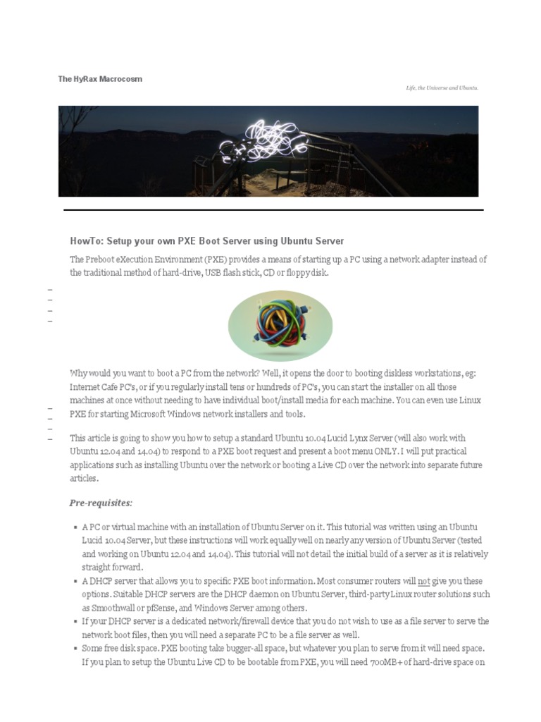 HowTo Setup Your Own PXE Boot Server Using Ubuntu Server The PDF | PDF | Ubuntu (Operating ...