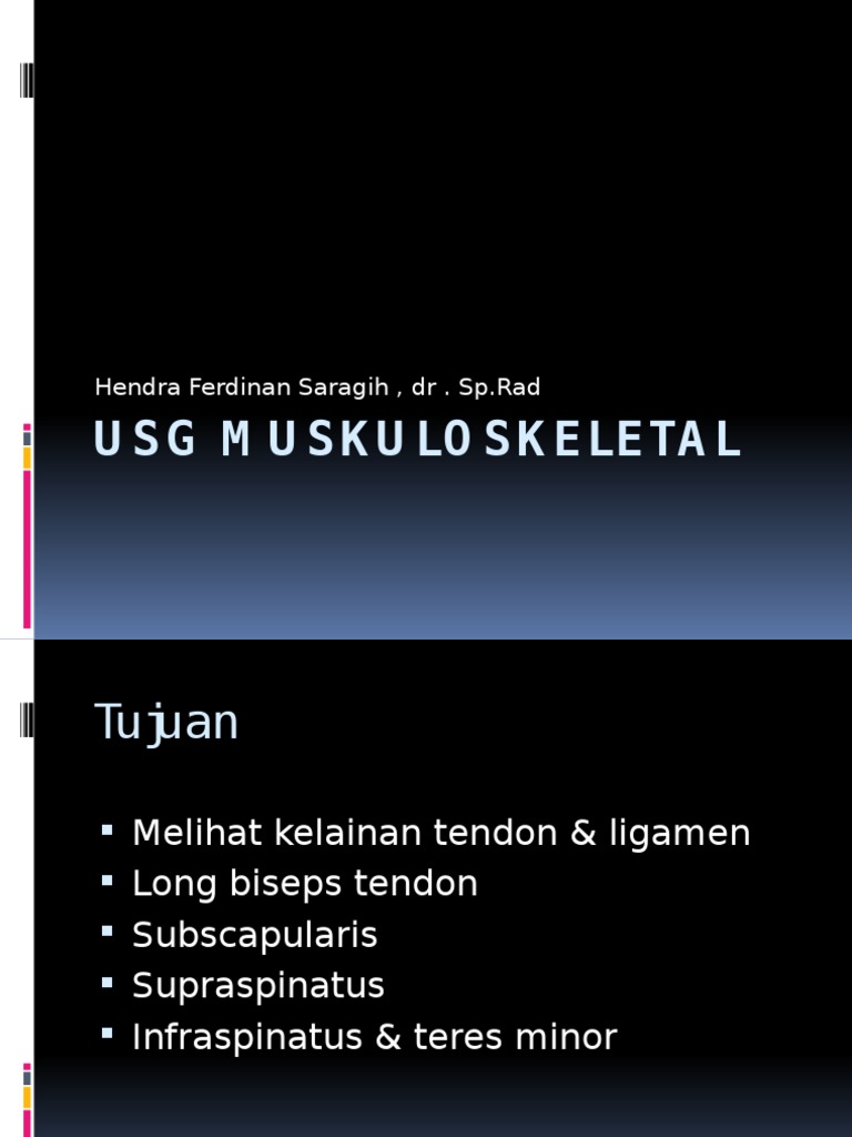 Usg Muskuloskeletal | PDF