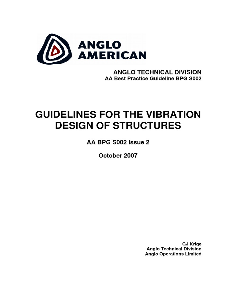 AA BPG S002 - Guidelines For The Vibration Design of Structures | PDF | Normal Mode ...