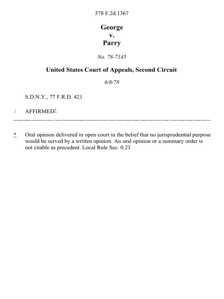 George v. Parry, 578 F.2d 1367, 2d Cir. (1978) | PDF