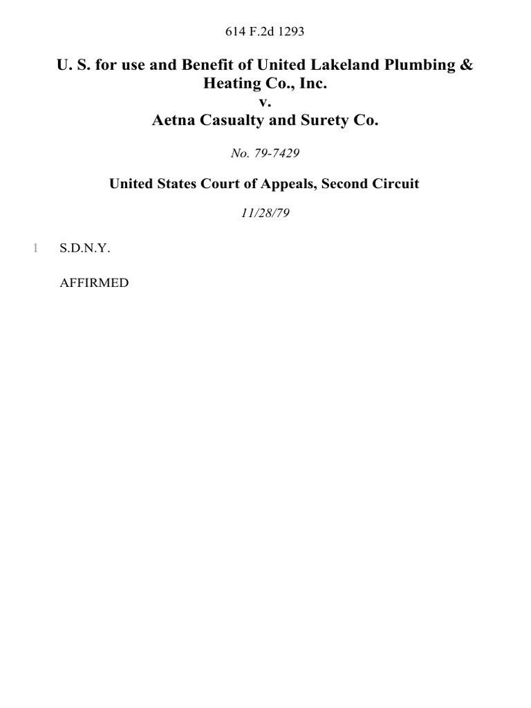 Court Affirms Plumbing Co. Case | PDF