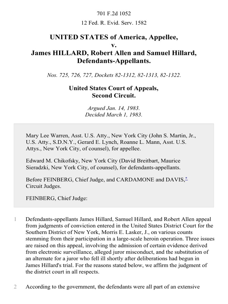 United States v. James Hillard, Robert Allen and Samuel Hillard, 701 F ...