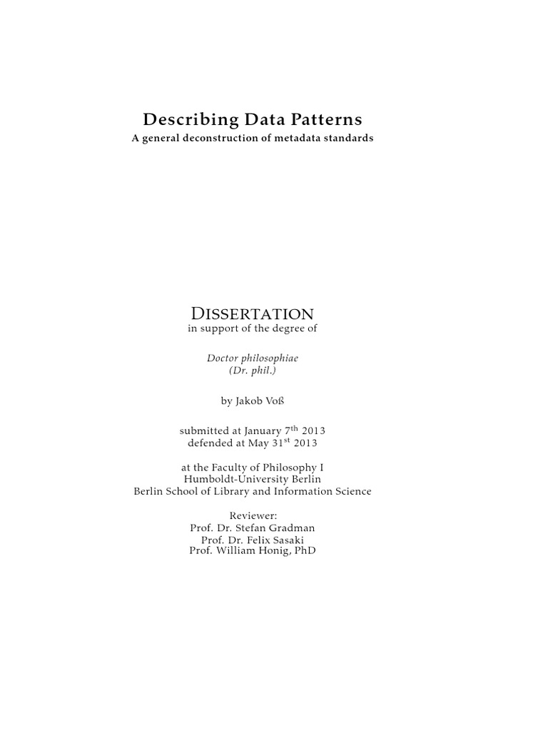 Describing Data Patterns PDF | PDF | Phenomenology (Philosophy) | Metadata