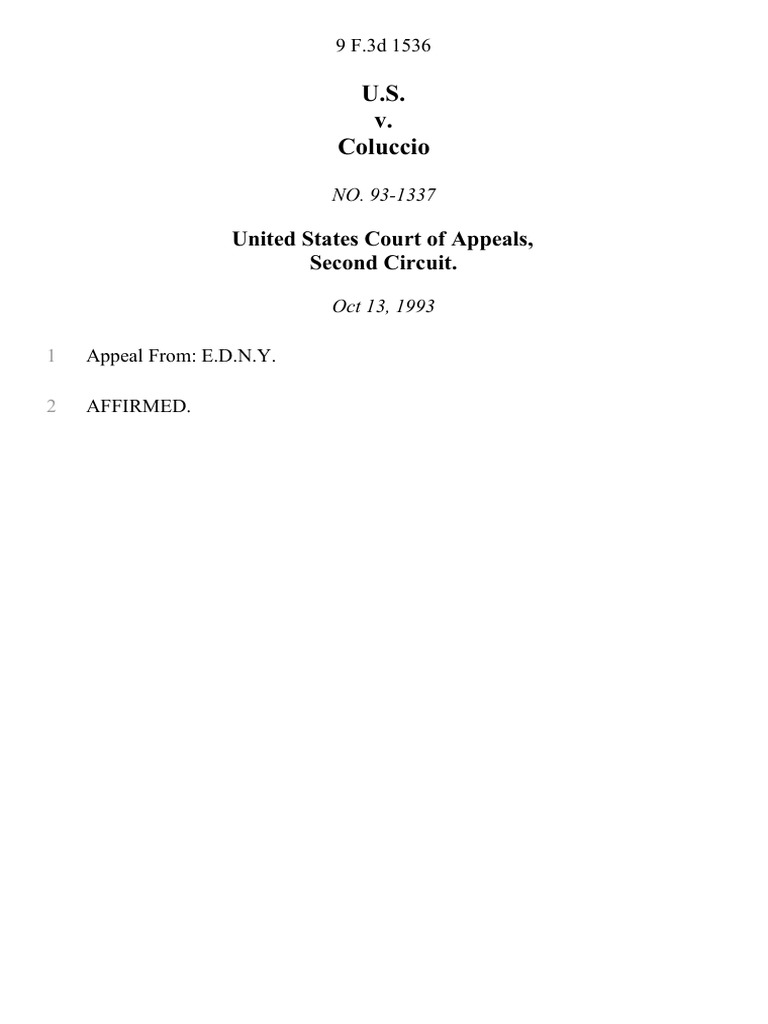 U.S. v. Coluccio Appeal Summary | PDF