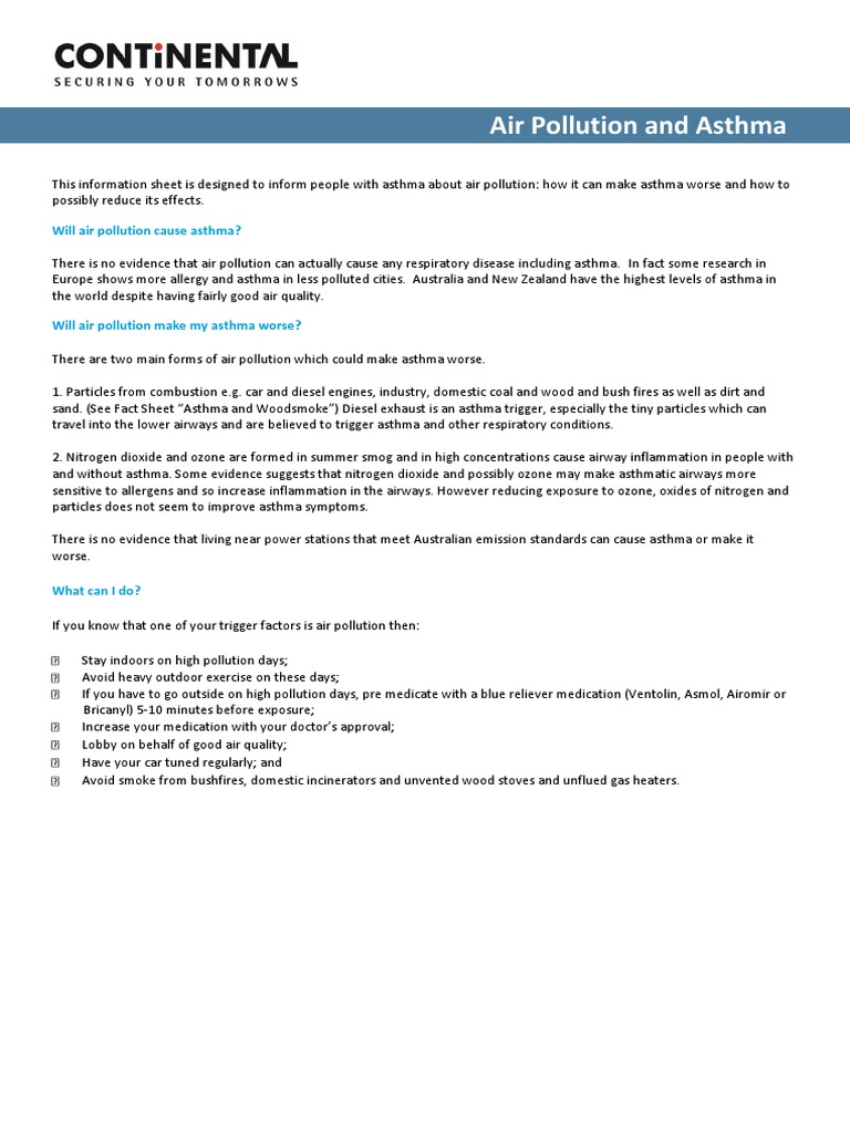 Air Pollution and Asthma | PDF
