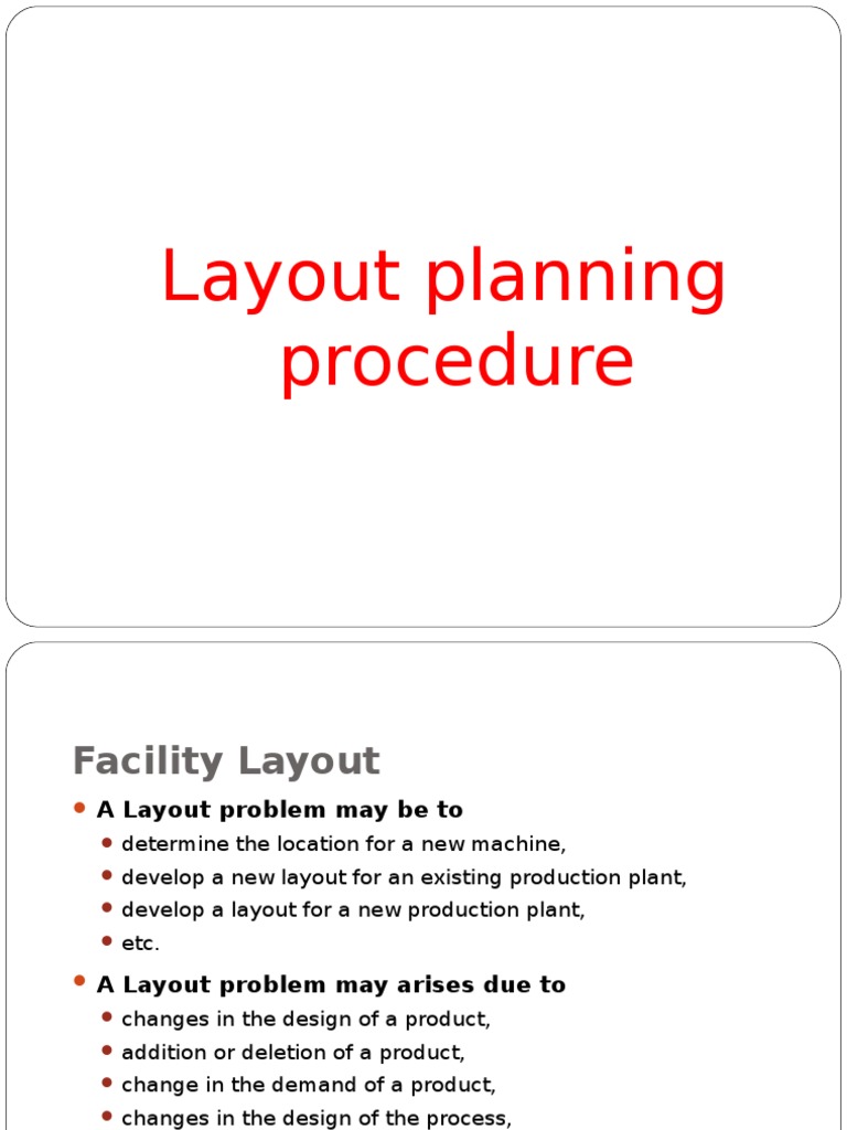 Layout Planning Procedure | Design | Science And Technology