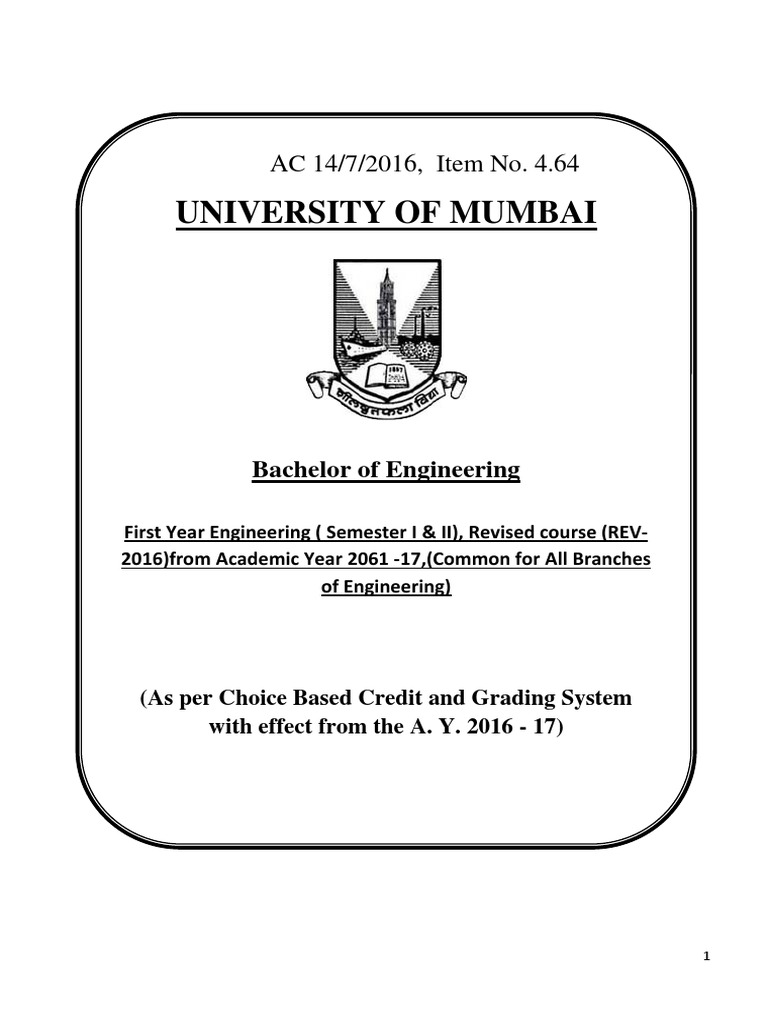 Mumbai University First Year Engineering Syllabus | PDF | Corrosion | C ...