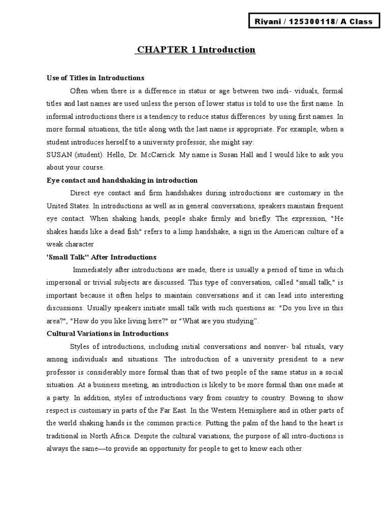 CHAPTER 1 Introduction: Use of Titles in Introductions | PDF | Language ...