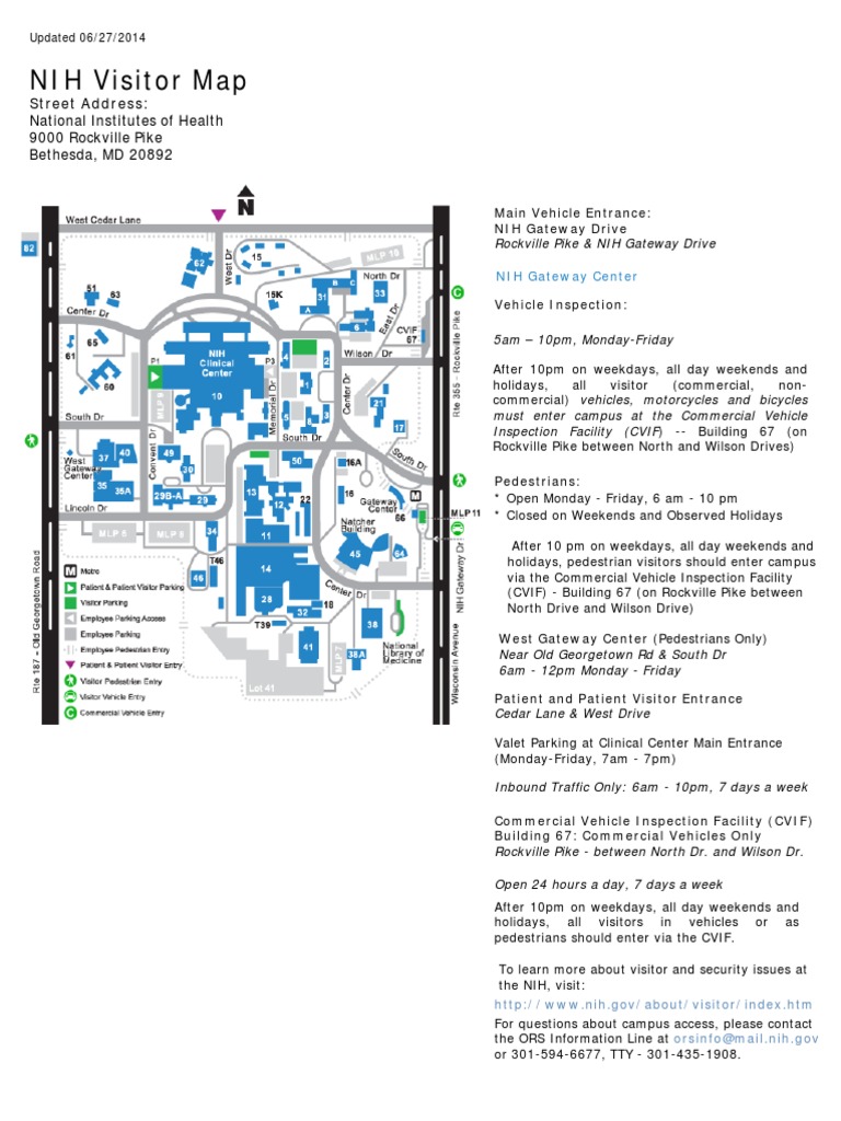Visitor Access Map | PDF | Workweek And Weekend | National Institutes ...
