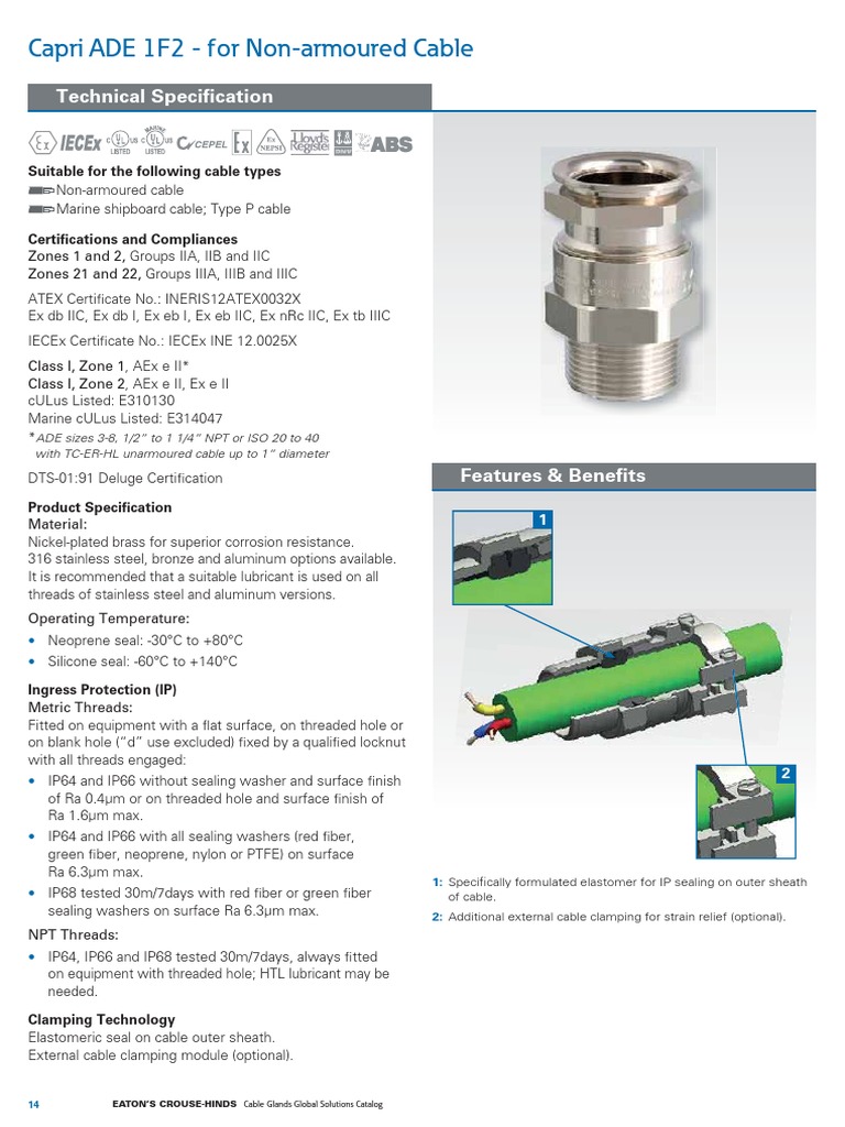 Capri ADE 1F2 - Technical Specification for Non-armoured Cable Glands ...